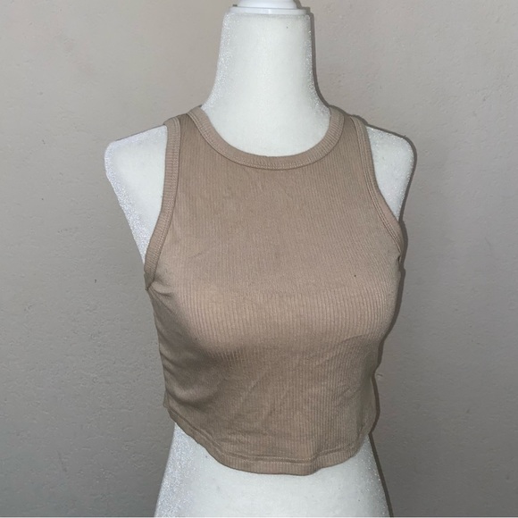 Tops | Tan Ribbed Tank Top | Poshmark